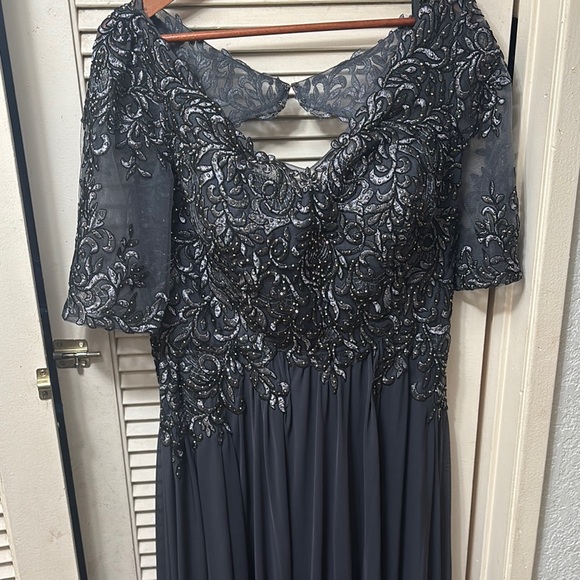 Dresses | Elegant Gun Metal Grey Lace Evening Dress | Poshmark